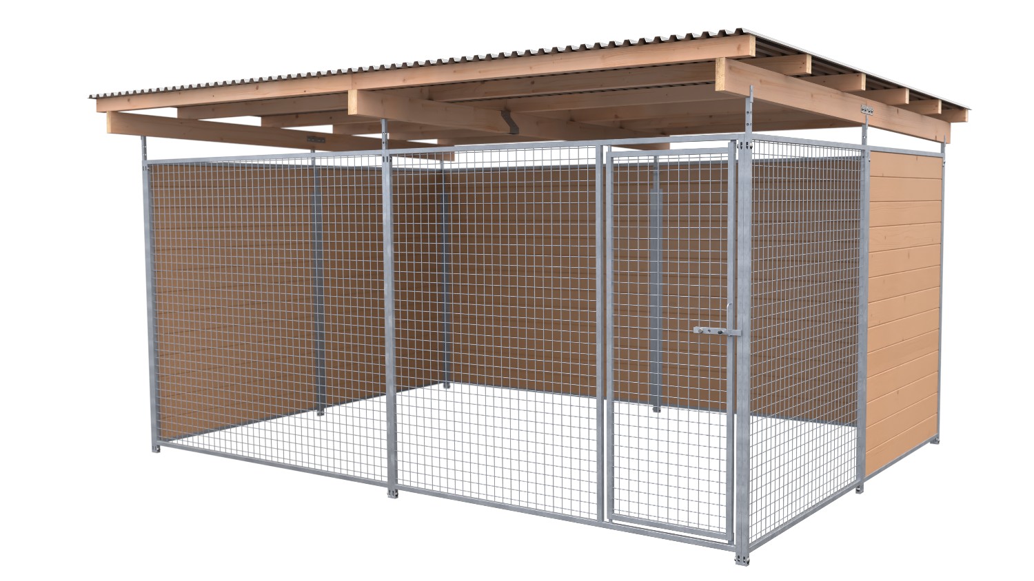 SAUERLAND Gitter-Hundezwinger 3x3 m, 2,5 Seiten geschlossen, braun ...