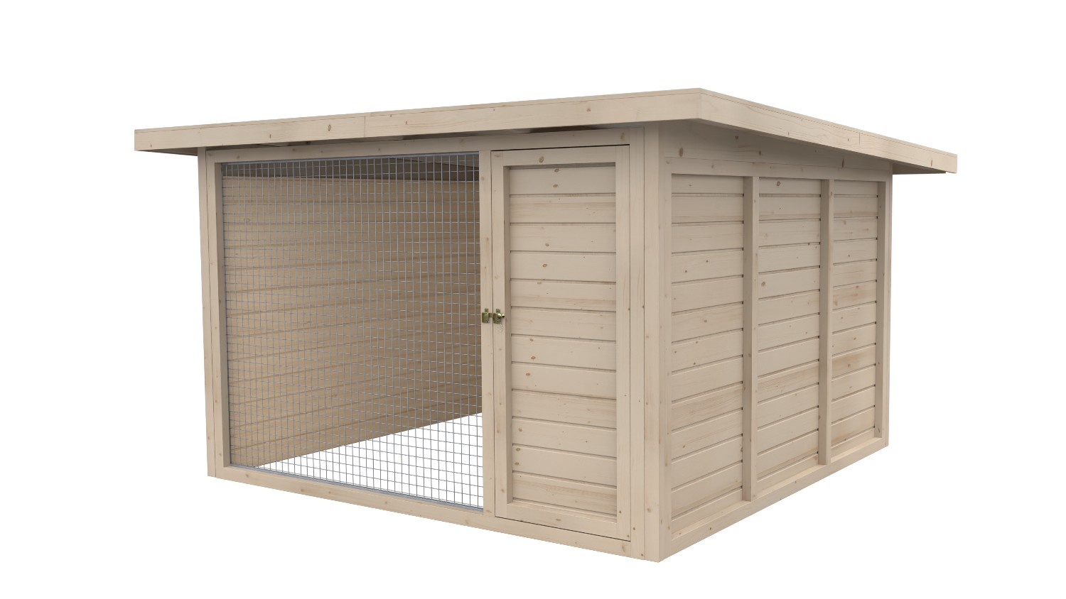 SAUERLAND Holzzwinger Winterberg-Luxus 3x3 m, Pultdach-Hundezwinger ...