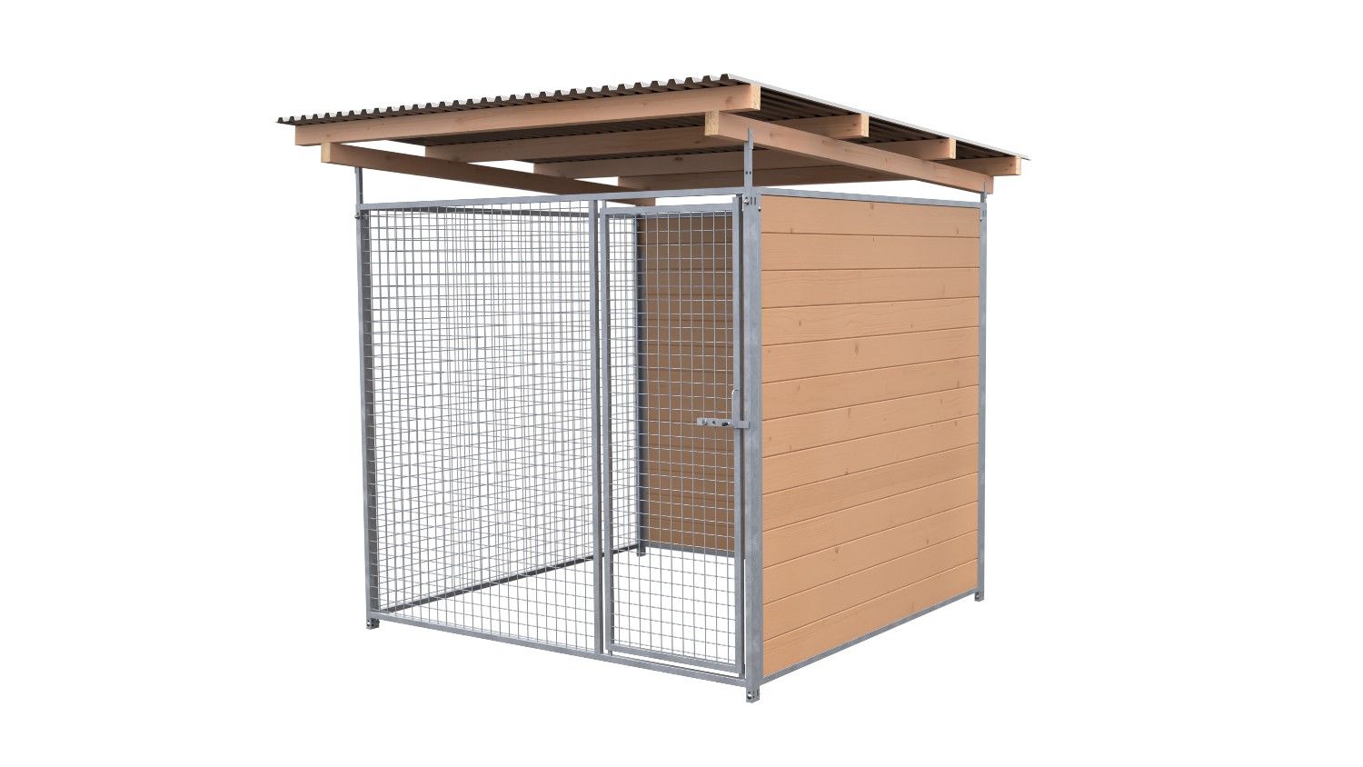 SAUERLAND Gitter-Hundezwinger 2x2 m, 2 Seiten geschlossen, braun ...